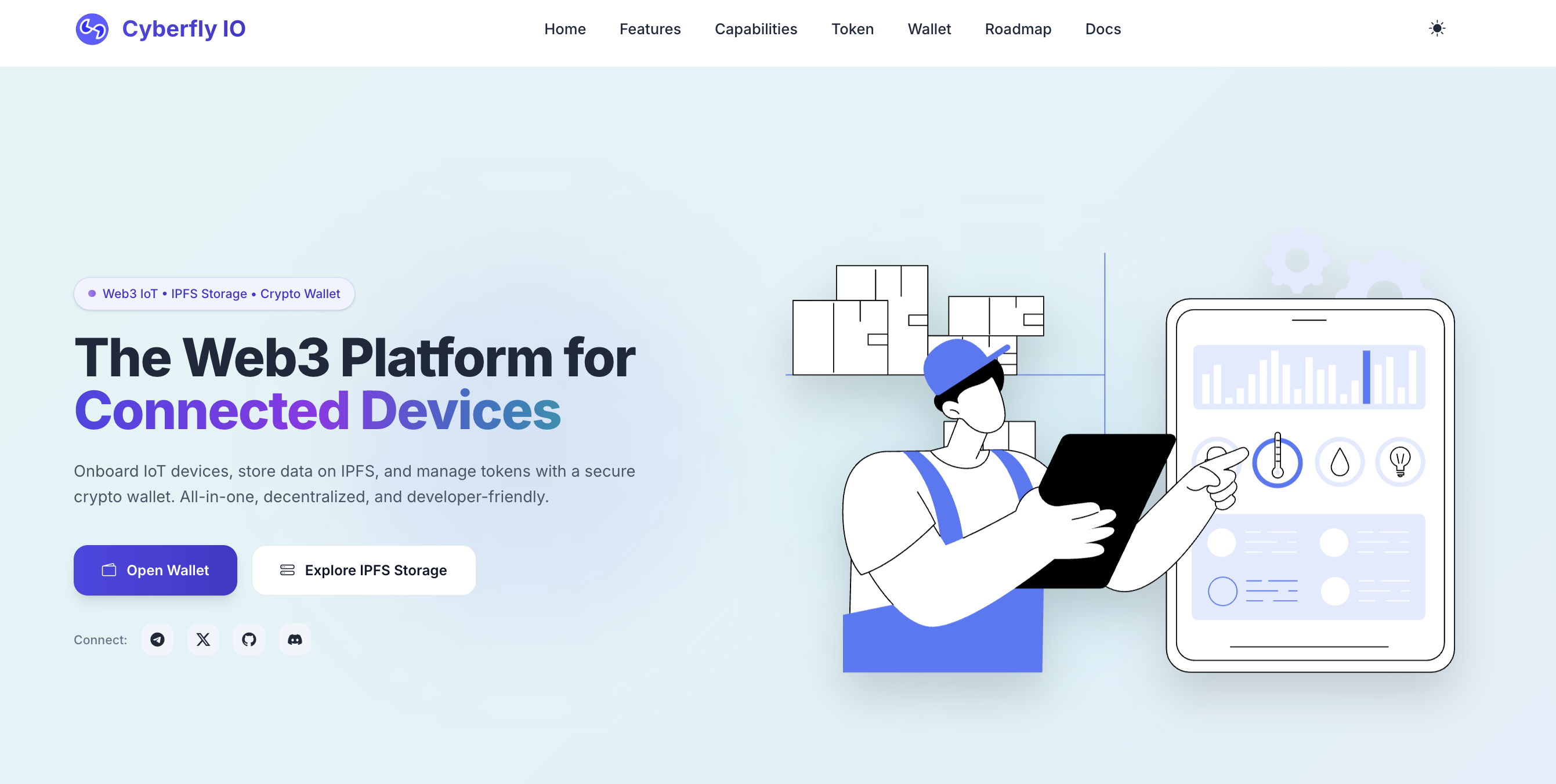 Cyberfly IO — Web3 IoT Platform • IPFS Storage • Crypto Wallet
